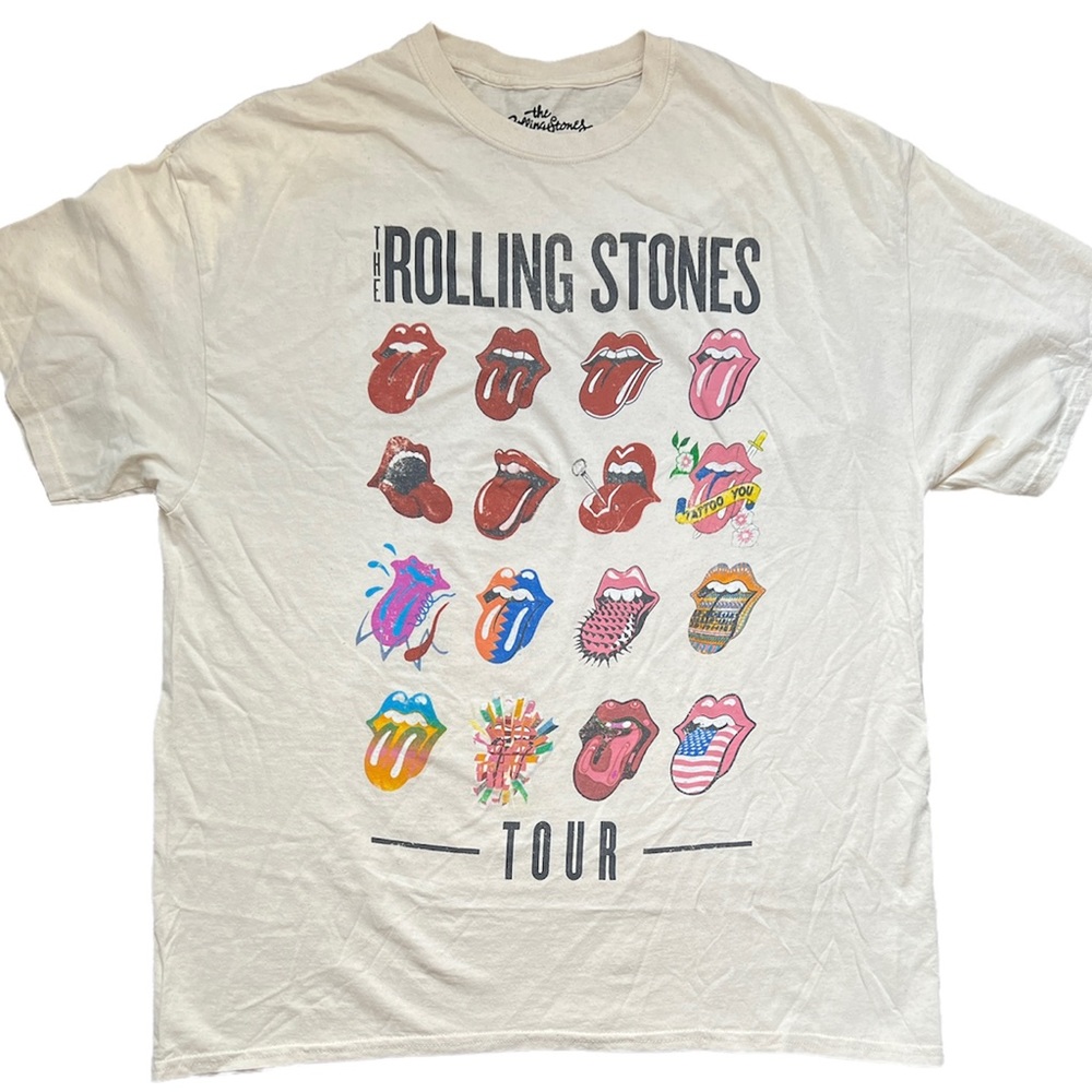 New Rolling Stones Tongue Evolution Oversized T Shirt - Gem New Rolling Stones Tongue Evolution Oversized T Shirt - Gem